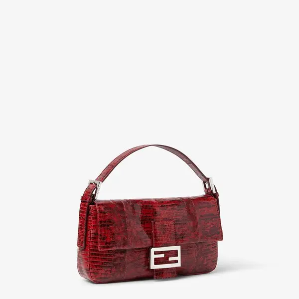 Fendi Baguette® 26424 Burgundy Lizard-leather Bag